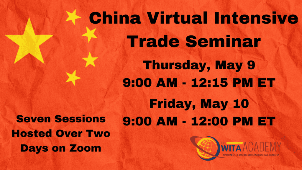 China Virtual Intensive Trade Seminar - 7 Sessions over 2 Days - WITA
